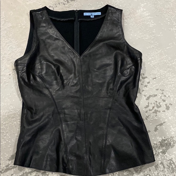 ANTONIO MELANI | Tops | Antonio Melani Black Leather Top | Poshmark